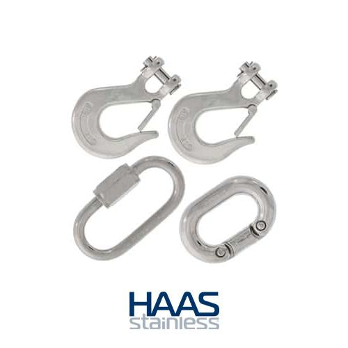 Stainless Chain Fittings: Clevis Hooks, Grab Hooks, Quick Links