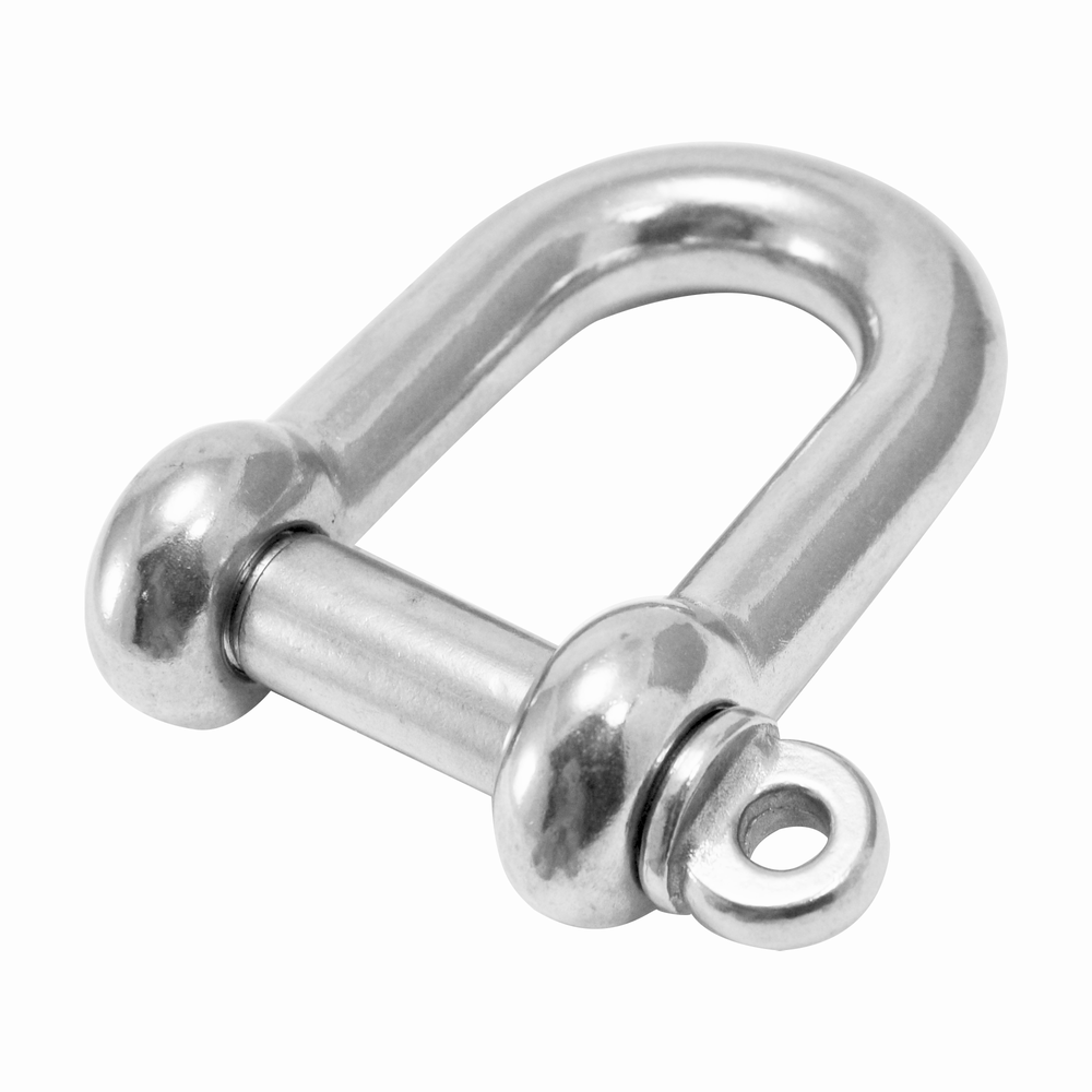 3/16" Stainless Steel Screw Pin D Shackle