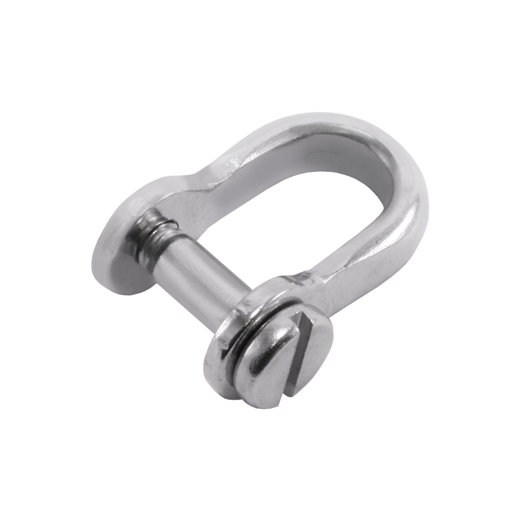 3/16" Type 304 Stainless Steel Bow Flat Shackle, Flat Pin