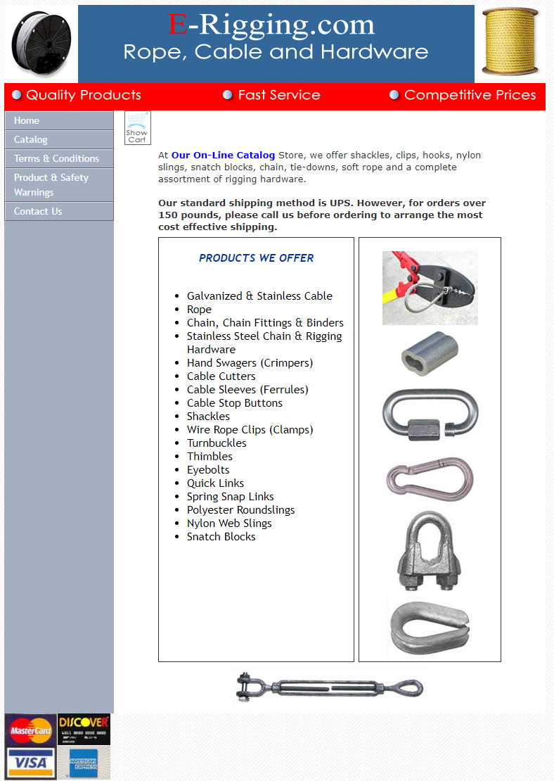 Web Design Time Machine - E-Rigging.com