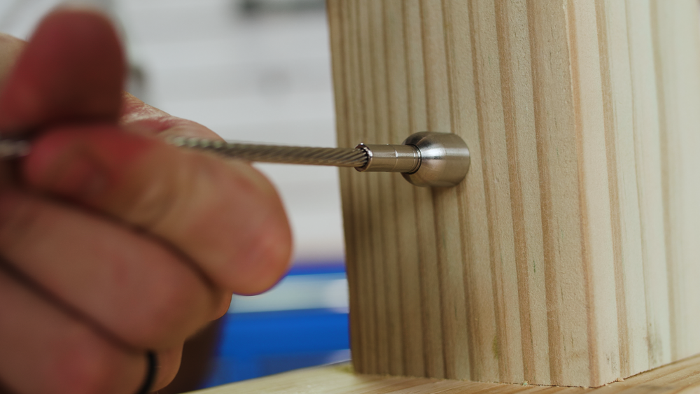 Straight End Stops HAAS AXIS Cable Railing Components Installation