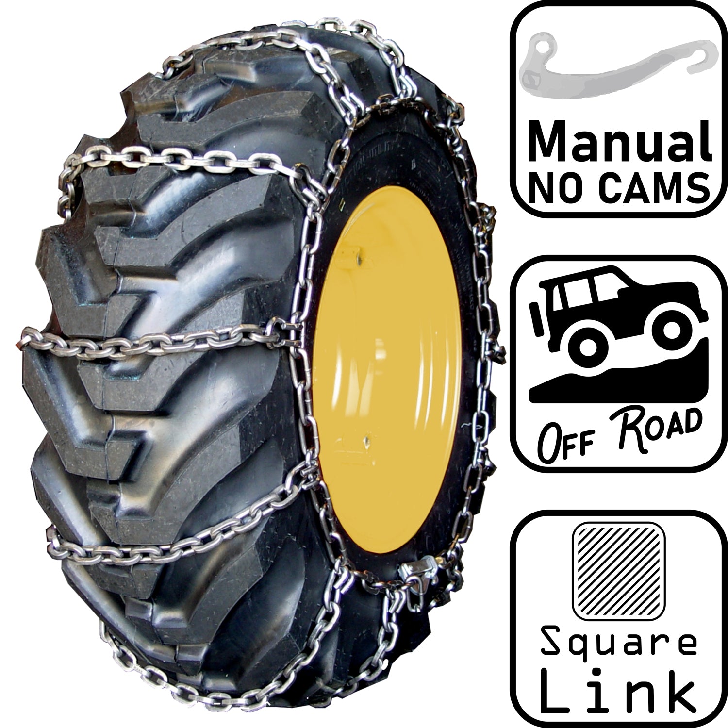 pewag 10mm, Square Link, Ladder Pattern Tire Chains without Cams - for ...