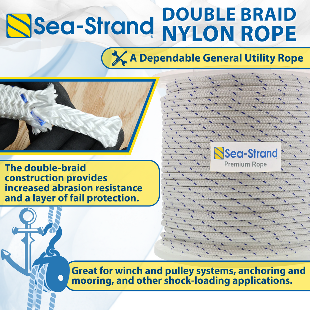 1/2" x 300' Reel, Double Braid Nylon Rope