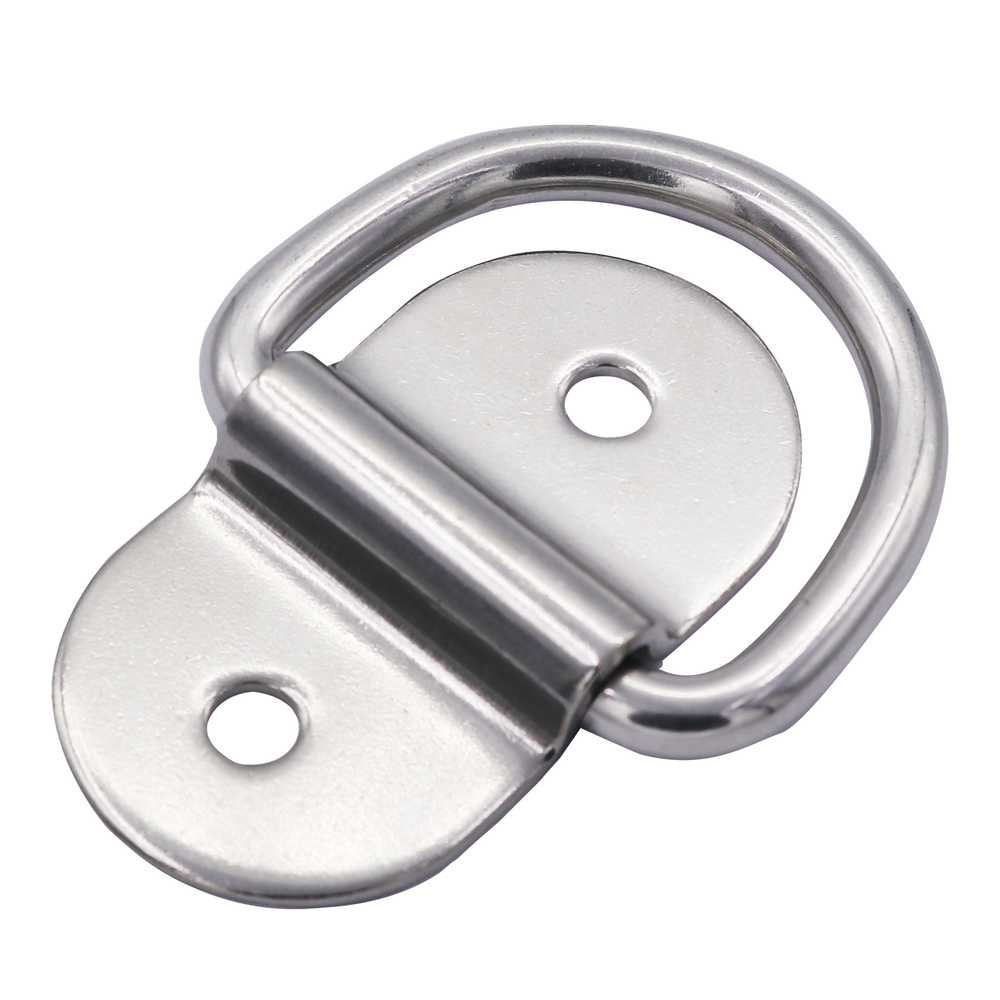 5/16" Stainless Steel D Ring with Clip