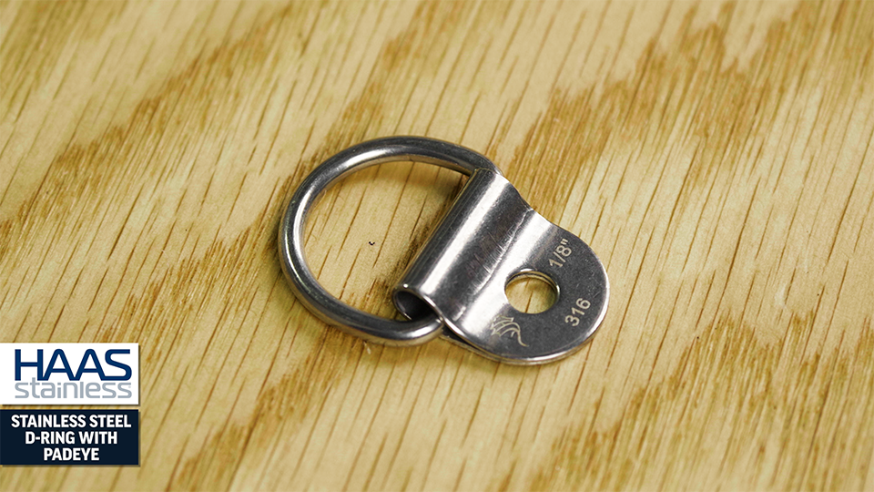 HAAS Stainless Steel D Ring with Pad Eye