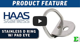 1/4" Stainless Steel D Ring with Clip