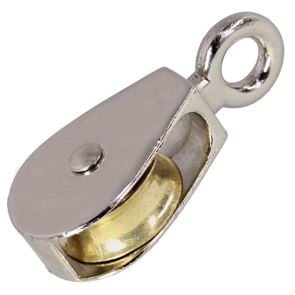 1/8" Line x 3/4" Diameter Light Duty Fixed Eye Single Pulley