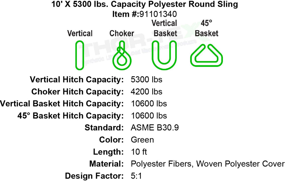 6' X 5300 lbs. Capacity Polyester Round Sling
