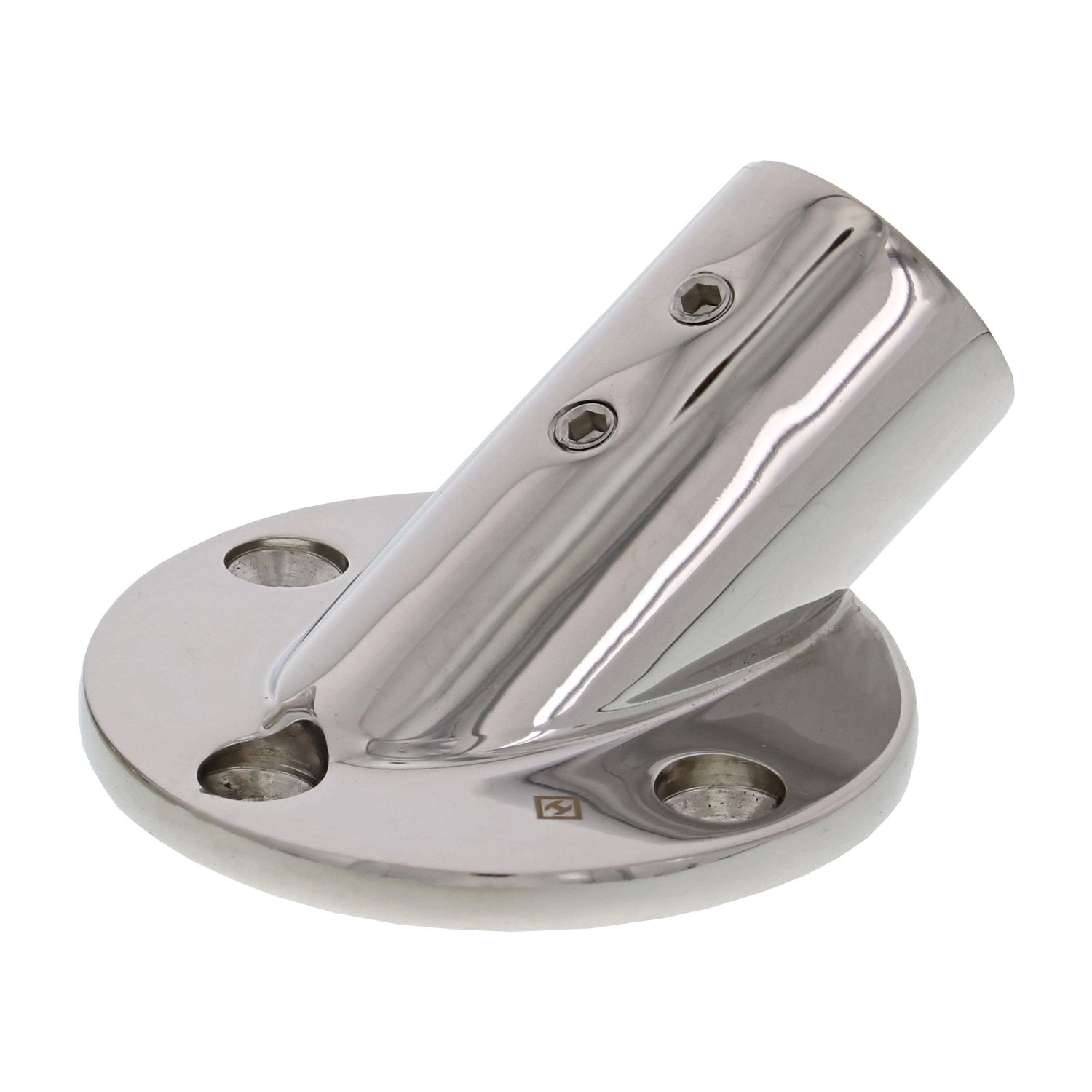 1" Tubing, 30 Degree Stainless Steel Round Flat Base