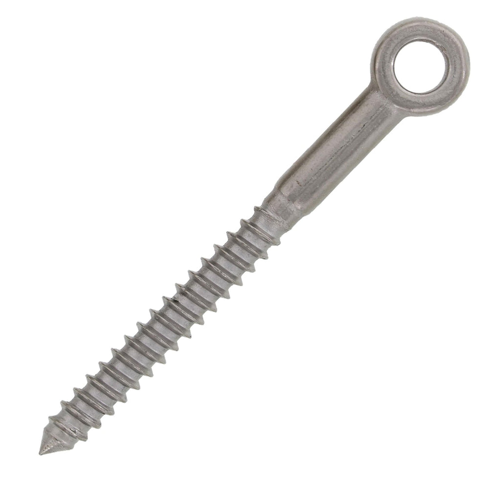 1/4" x 2.38" Stainless Steel Rod Lag Screw Eye Bolt