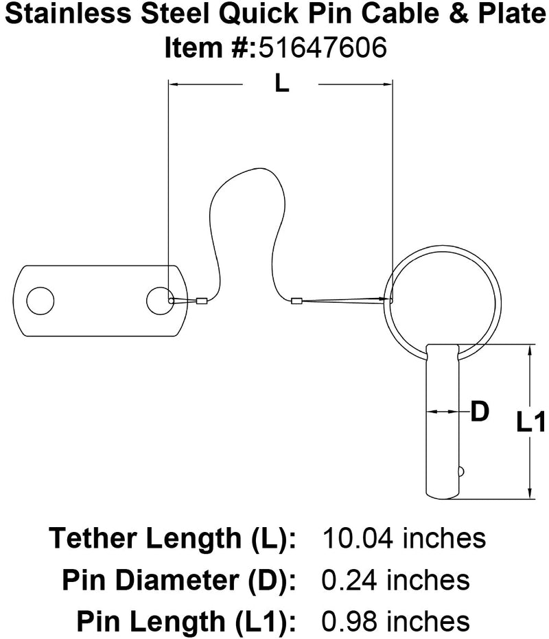 Stainless Steel Quick Pin Cable & Plate