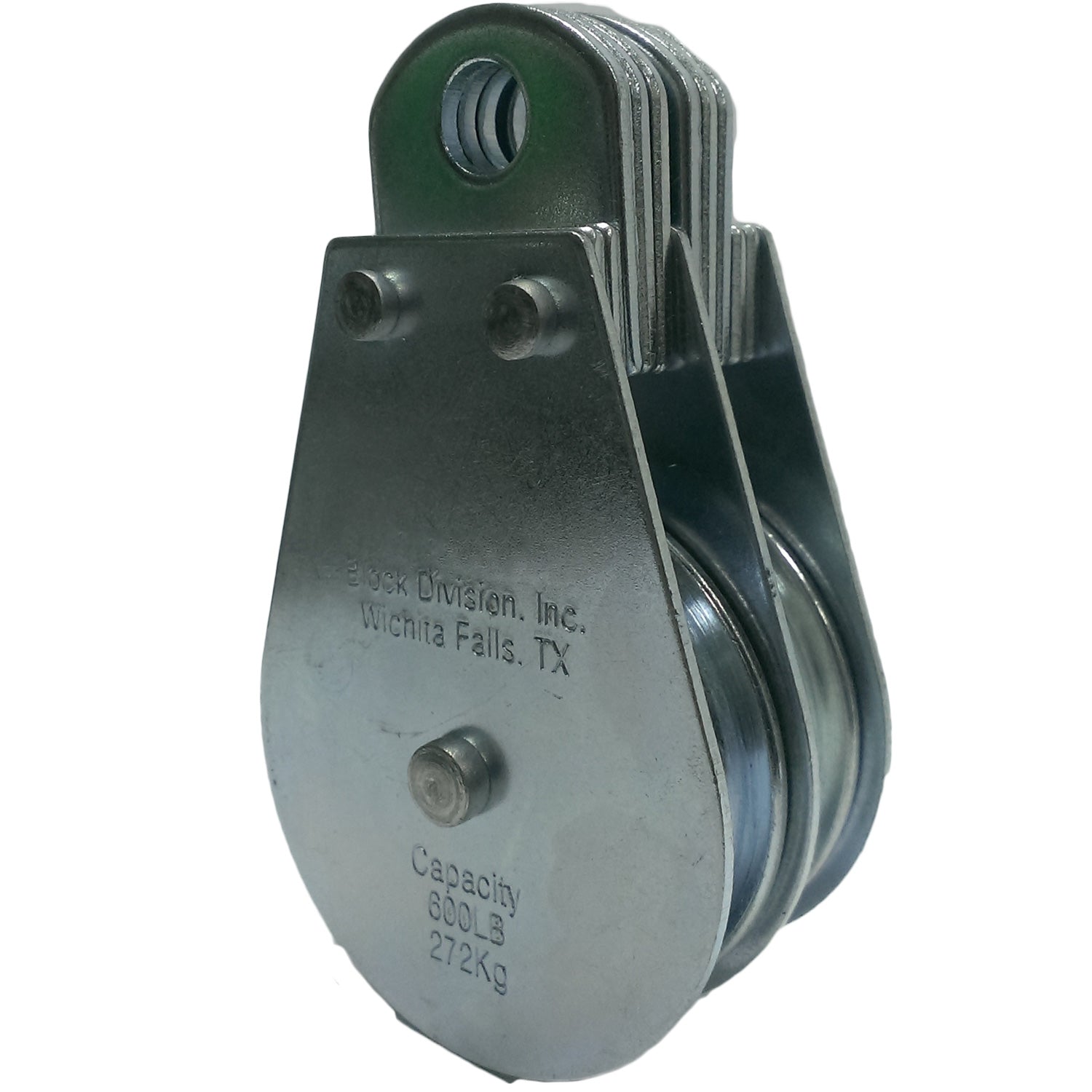 1/4" Cable x 3" Diameter Fixed Eye Double Sheave Block