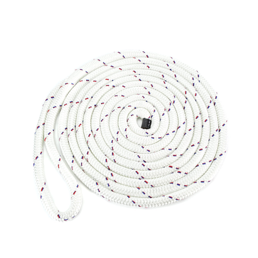 5/8" x 20' White Double Braid Nylon Dock Line Rope