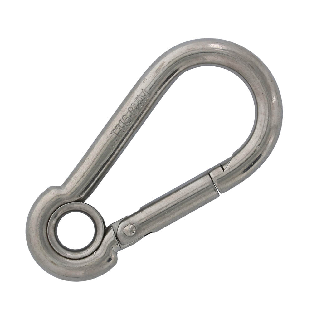 3/16" Stainless Steel Spring Snap Link With Eyelet