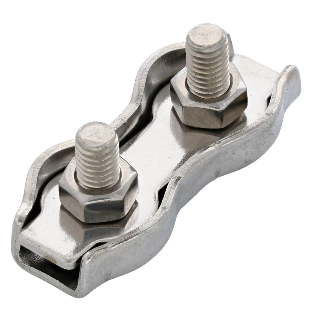 Stainless Steel Stamped Double Cable Clamp