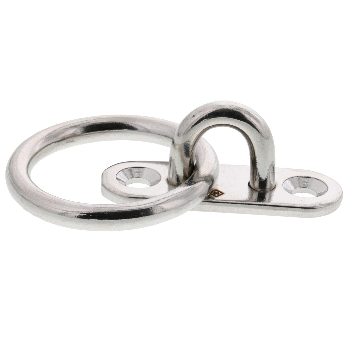 3/16" Stainless Steel Oblong Pad Eye with Ring