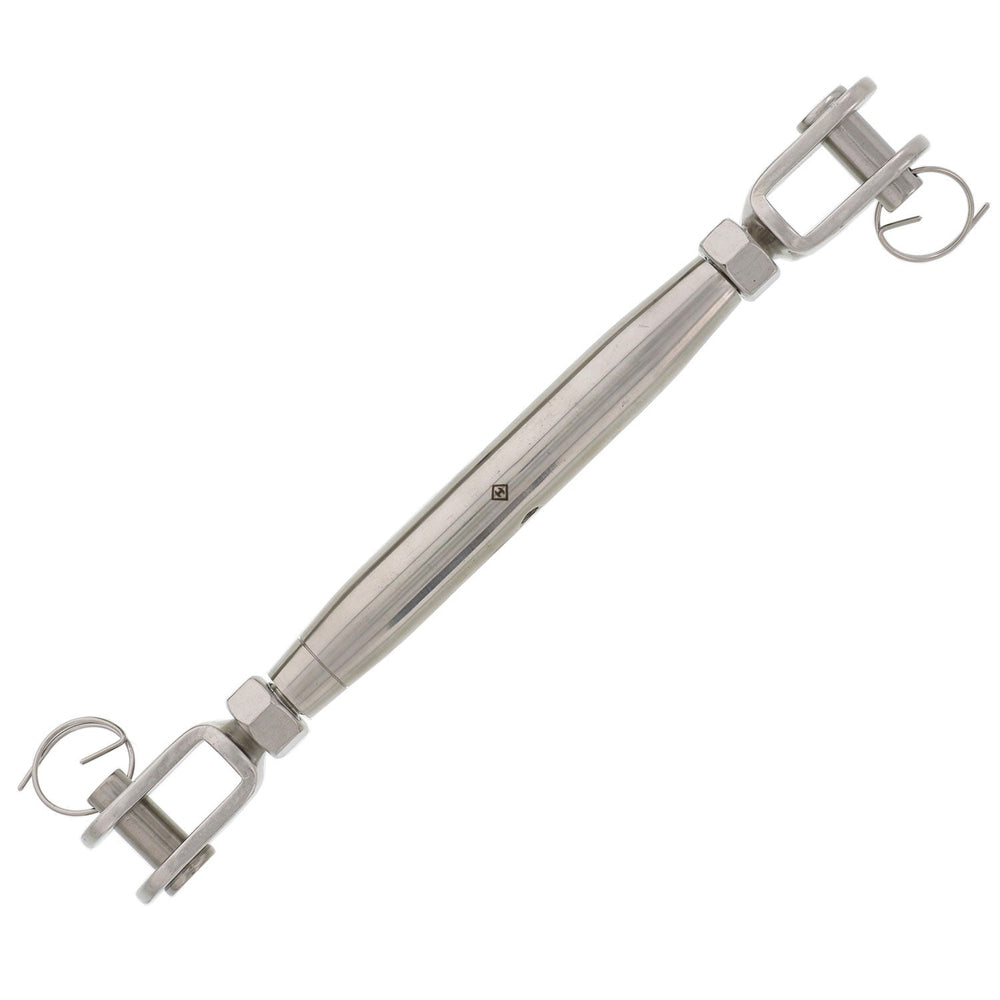 1/4" x 3-1/2" Stainless Steel Pipe Style Jaw x Jaw Turnbuckle