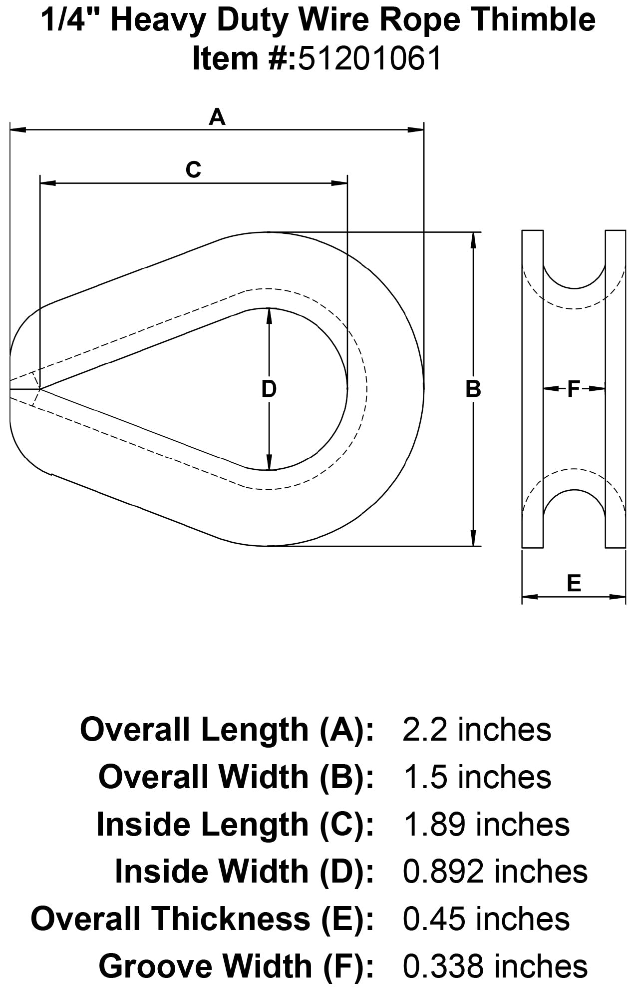 5/16" Heavy Duty Wire Rope Thimble