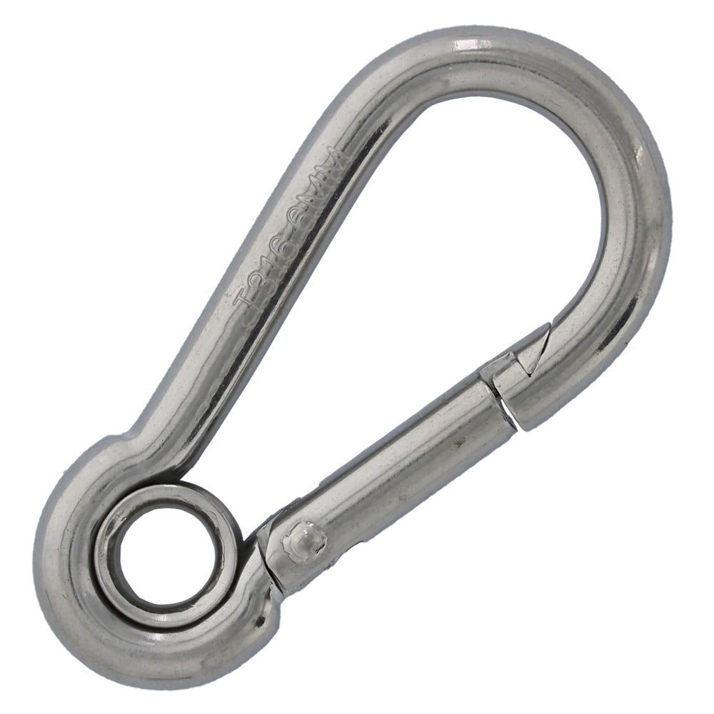 3/16" Stainless Steel Spring Snap Link With Eyelet