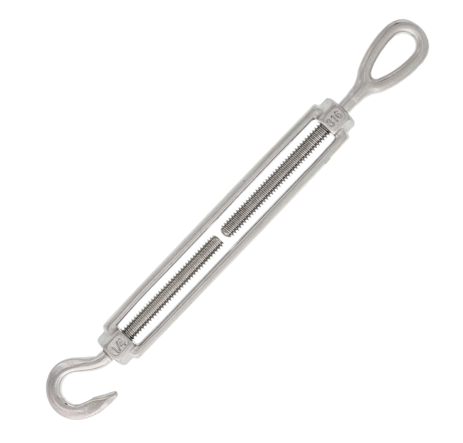 5/16" x 4-1/2" Stainless Steel Hook x Eye Turnbuckle