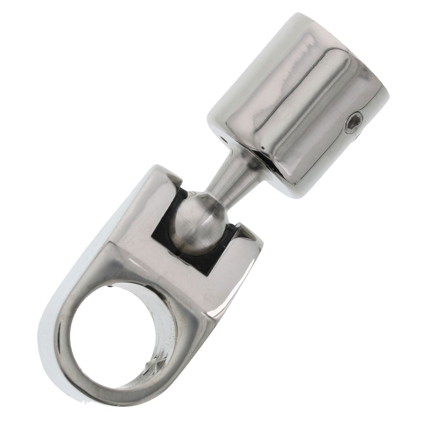 1" Tubing, Stainless Steel Rail Mount Swivel Ball Top