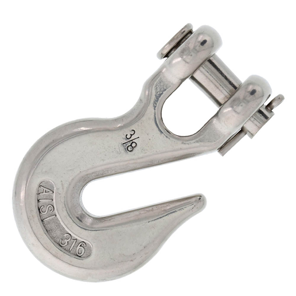 3/8" Type 316 Stainless Steel Clevis Grab Hook