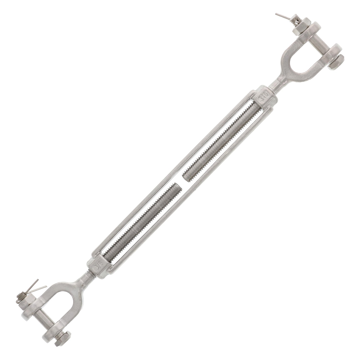 Turn Buckle T316 Stainless Steel Jaw/Jaw Closed Body Turnbuckle, 3/8 ...