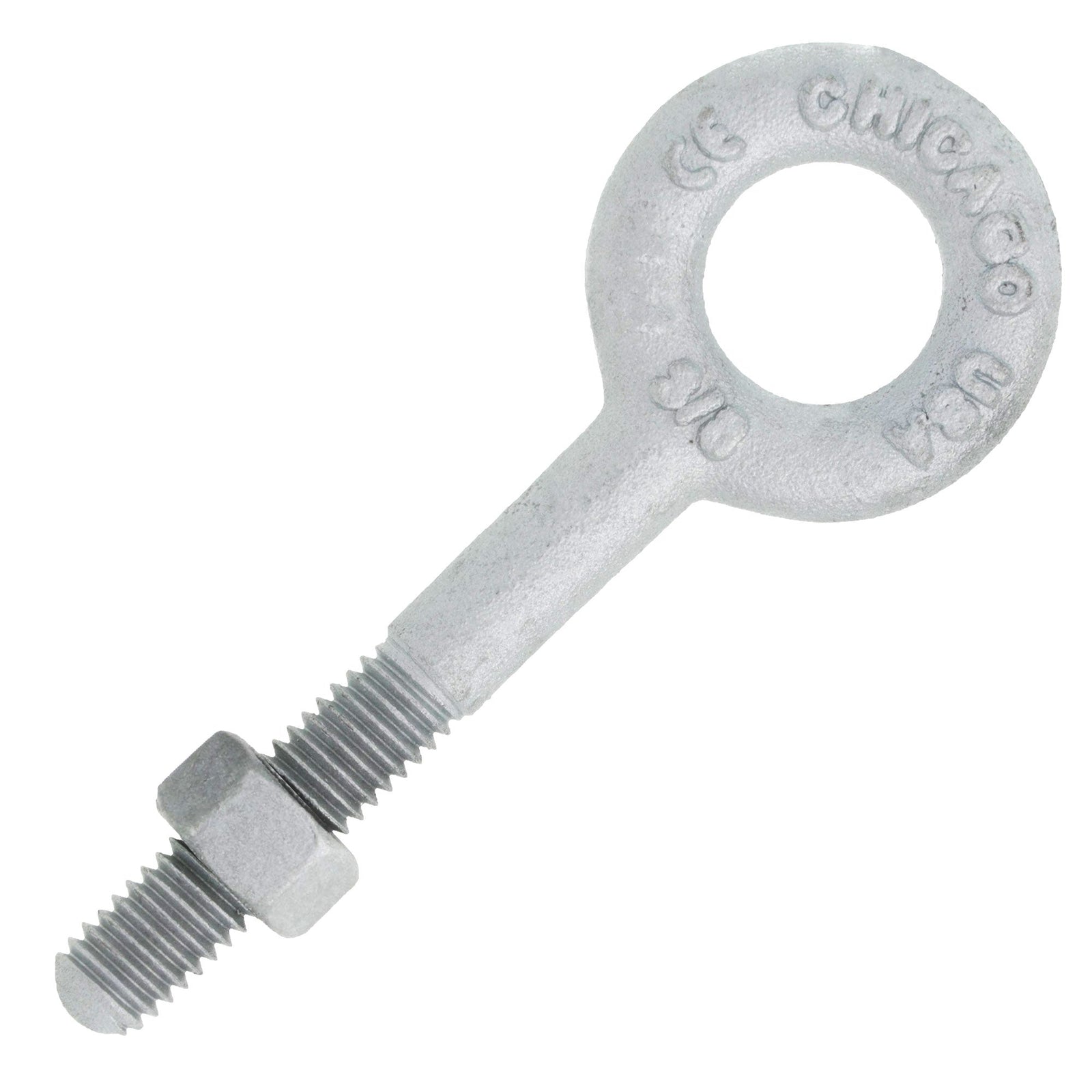 1/4" x 2" Chicago Hardware Drop Forged Hot Dip Galvanized Regular Eye Bolt