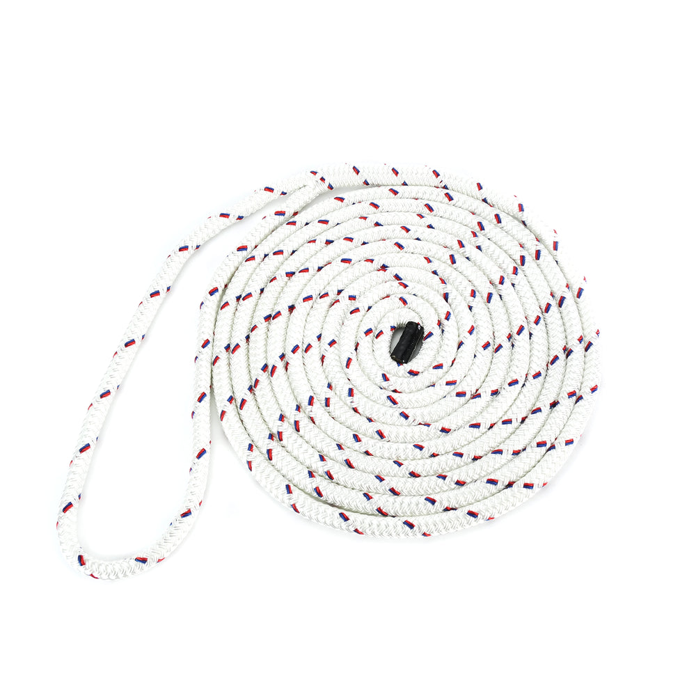 5/8" x 20' White Double Braid Nylon Dock Line Rope