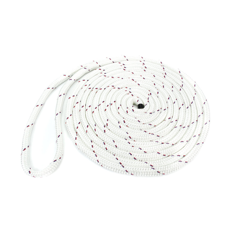 5/8" x 20' White Double Braid Nylon Dock Line Rope