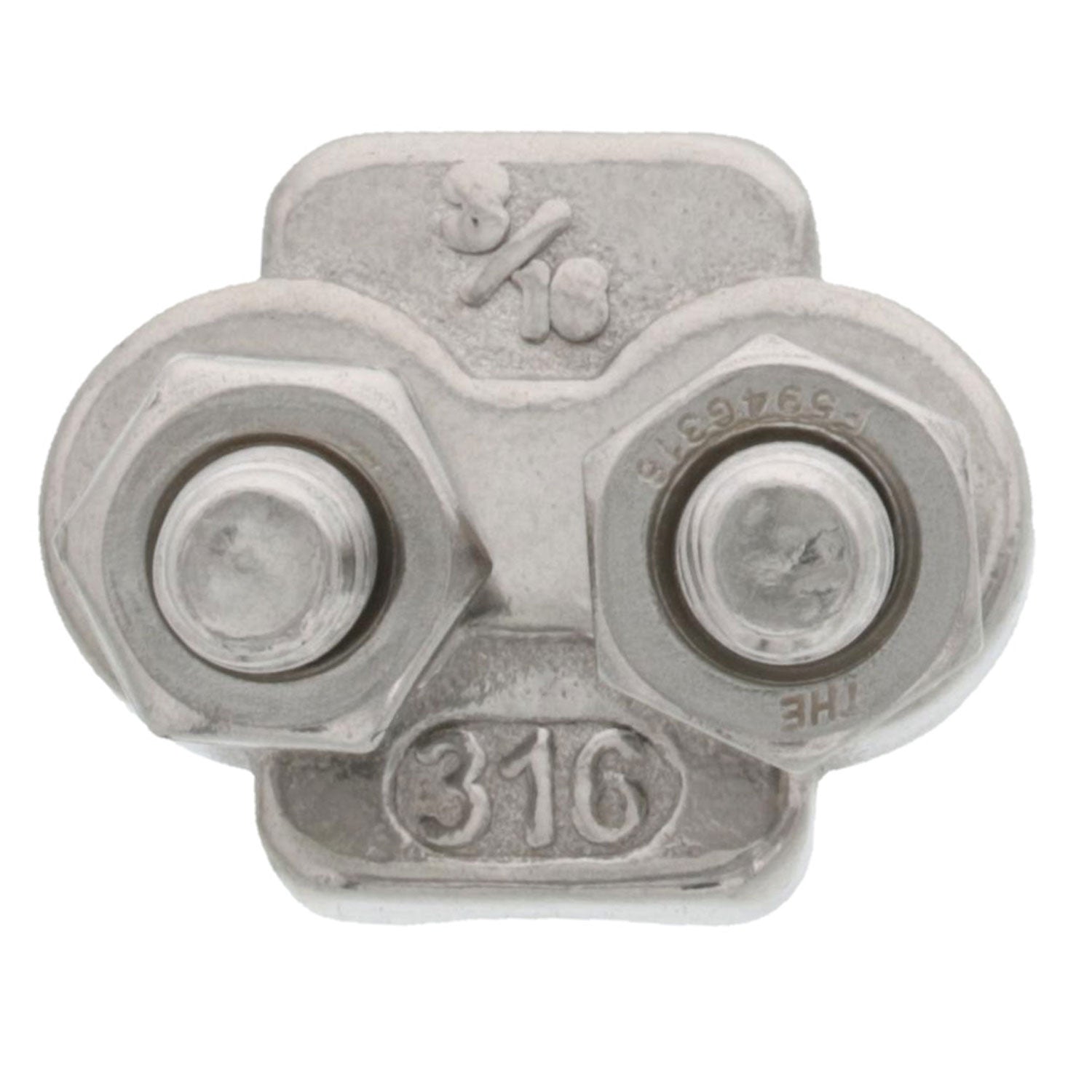 1/8" Type 316, Stainless Steel Cast Wire Rope Clip